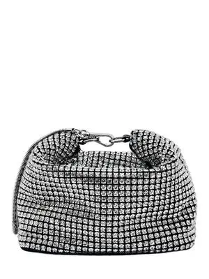 REISS Leah Crystal Pouch Bag - Silver