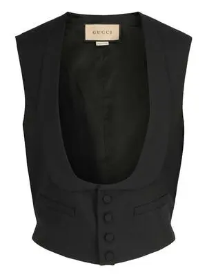 Gucci Wool Tailored Vest - Black