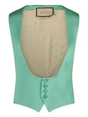 Gucci Scoopneck Tailored Vest - Green