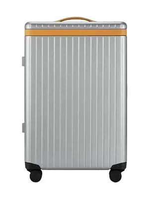 CARL FRIEDRIK The Check In Wheeled Suitcase - Arctic Grey/tan