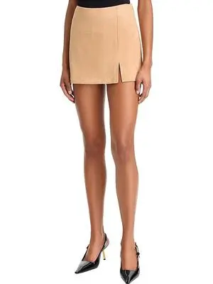 Aqua Faux Suede Skort - Caramel