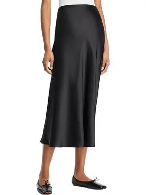 Co Bias Slip Midi Skirt - Black