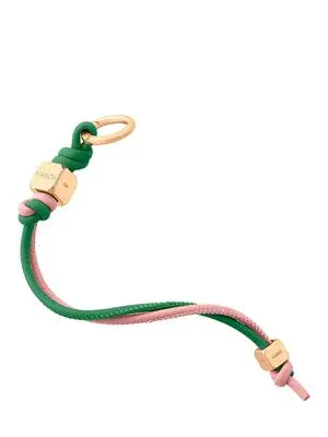 MAISON DE SABRE MAISON De SABRÉ Leather Wristlet Charm Emerald Lily