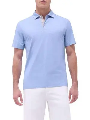 Bugatchi Vincent Ooohcotton® Double Knit Solid Polo Air Blue