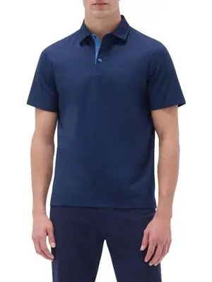 Bugatchi Vincent Ooohcotton® Double Knit Solid Polo - Navy
