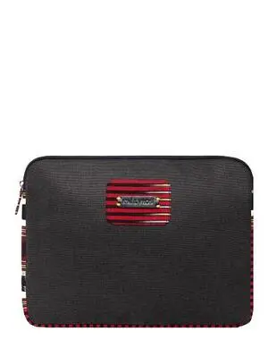 K'AI & VROSI Zipped, Patterned Canvas Laptop Casefor 13" Black