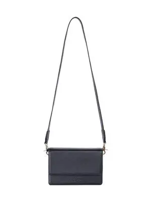 K'AI & VROSI Leather Structured Crossbody Bag - Black