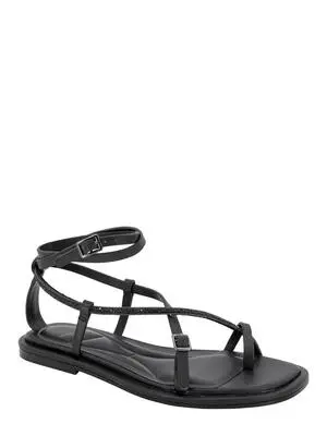 KENNETH COLE Paros Ankle Strap Sandal - Black Leather