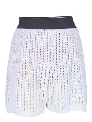 Brunello Cucinelli Openwork Cotton Shorts - White