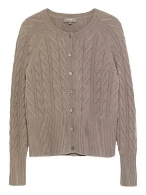 N.peal Myla Cable Knit Cardigan - Brown