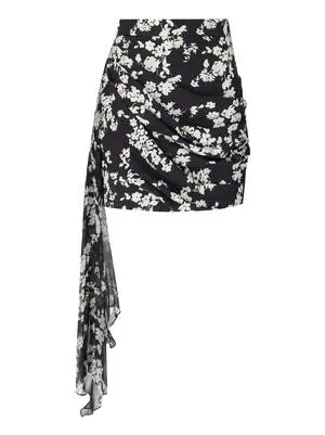 ELISABETTA FRANCHI Viscose Georgette Draped Skirt