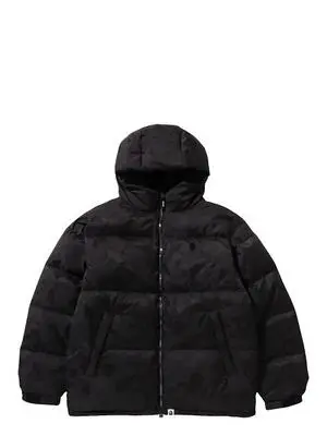 A BATHING APE Solid Camo Jacquard Down Jacket - Black