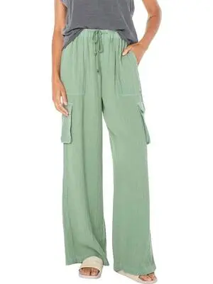 Roxy Roxy Precious Cargo Cotton Gauze Pants Loden Frost Solid