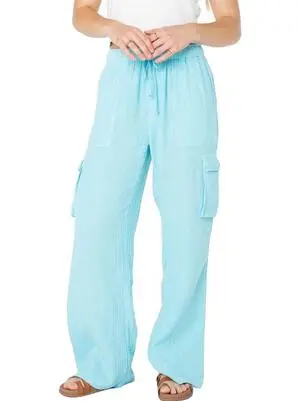Roxy Roxy Precious Cargo Cotton Gauze Pants Tibetan Stone Solid