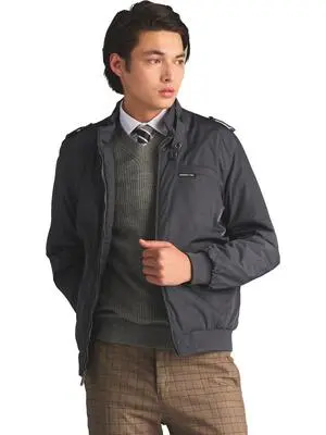 MEMBERS ONLY Iconic Racer Jacket With Quilted Lining - Charcoal