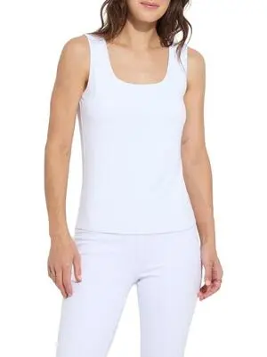 Lyssé Essentials Evie Scoop Neck Tank - White