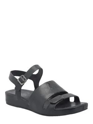 KORK-EASE® Mona Leather Sandals - Black Leather