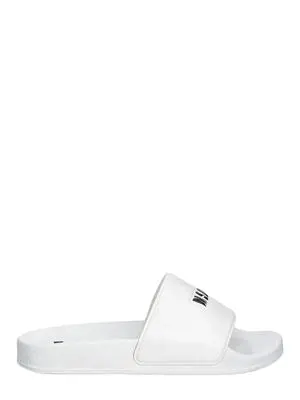 MSGM Logo-embossed Slides - White