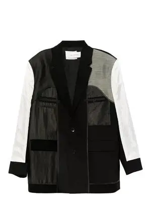 FENG CHEN WANG Patchwork Blazer - Black