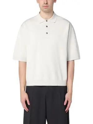 Studio Nicholson Short Sleeve Ice Color Polo - White