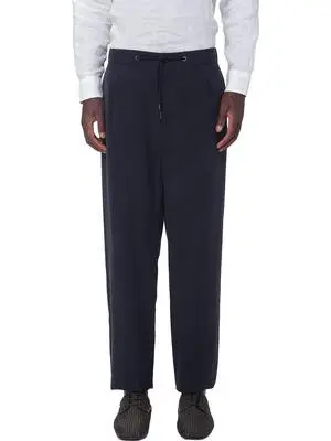 Giorgio Armani Pure Linen Drawstring Trousers - Blue