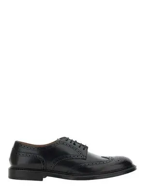DOUCAL'S Doucal's Wing Tip Brogue Shoes Black
