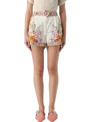 Camilla Floral Printed Shorts - White