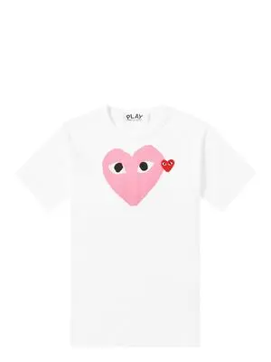 Play Comme Des Garcon Short-sleeve T-shirt With Heart Appliqu - White