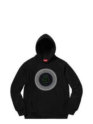 Supreme Chenille Appliqué Hooded Sweatshirt - Black