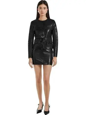 Rudsak Cropped Leather Jacket - Black