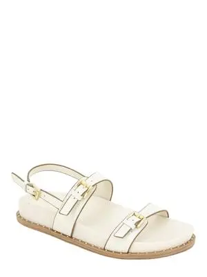 KENNETH COLE Kenneth Cole Drinity Flat Slingback Sandal Cream Leather