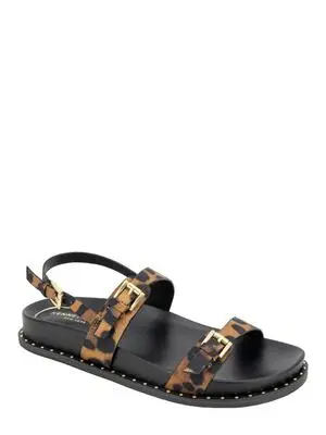 KENNETH COLE Kenneth Cole Drinity Flat Slingback Sandal Leopard Fabric