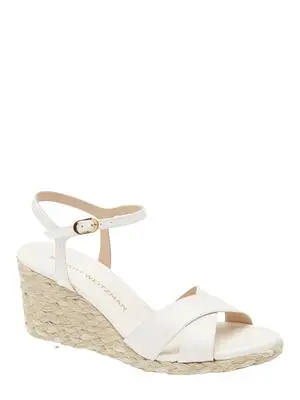 STUART WEITZMAN Dayna Espadrille Wedge Sandal - Cream/ Natural