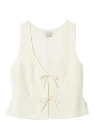Brixton Lakeview Sleeveless Tie-front Top - Off White