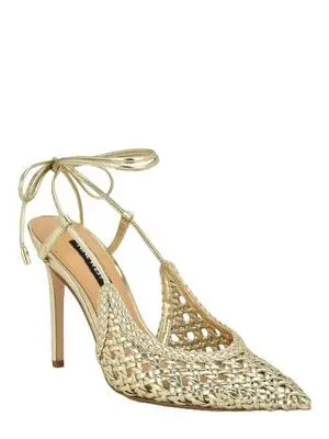 Nine West Nine West Fessla Ankle Wrap Pumps Gold