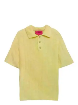 THE ELDER STATESMAN Chenille Polo Shirt - Yellow