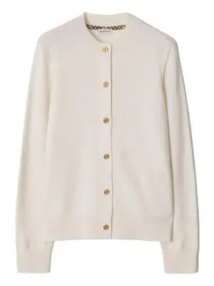 Burberry Cashmere Blend Cardigan - Chalk