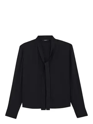 THEORY Theory Silk Tie Neck Blouse