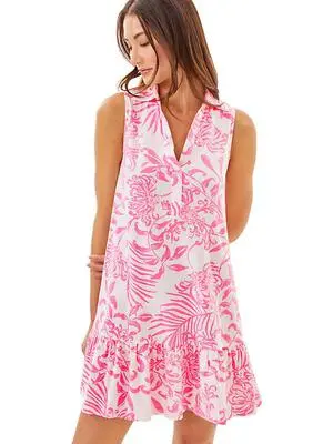 LILLY PULITZER Lilly Pulitzer Riegan Shirt Dress Rousseau Pink Glisten In The Sun