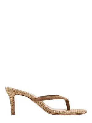 GIANVITO ROSSI Calypso Suede Thong Sandals - Tan
