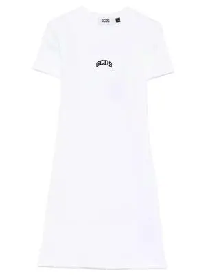 Gcds Logo-embroidered Mini Dress - White