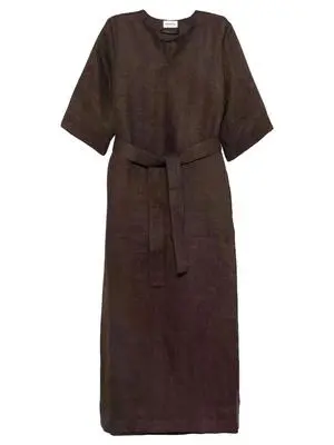 P.a.r.o.s.h Linen Maxi Dress - Brown