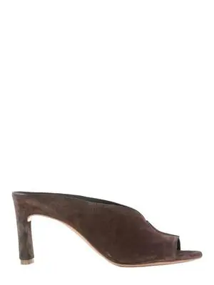 DEL CARLO 80mm Suede Sandals - Brown