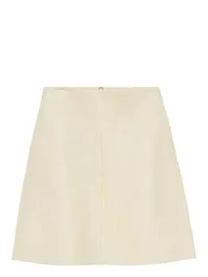 TOTEME Leather Mini Skirt - Neutrals