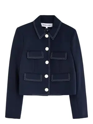 Veronica Beard Constantine Woven Jacket - Navy