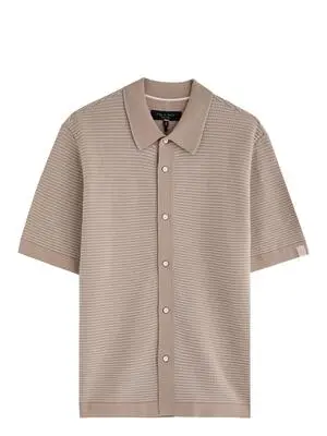 Rag & Bone Harvey Striped Cotton-blend Shirt - Beige
