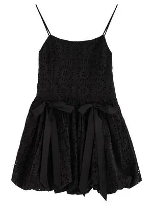 DAMSON MADDER Penelope Broderie Anglaise Cotton Mini Dress - Black