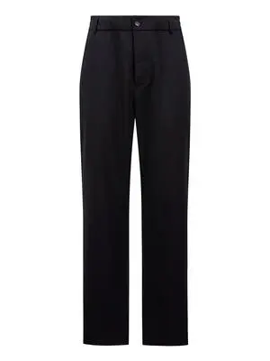 Moncler Wool Gabardine Tailored Trousers - Blue