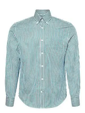Dunhill Stripe Long-sleeve Cotton Shirt - Green