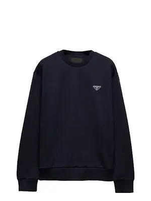 Prada Logo-embellished Crewneck Sweatshirt - Blue